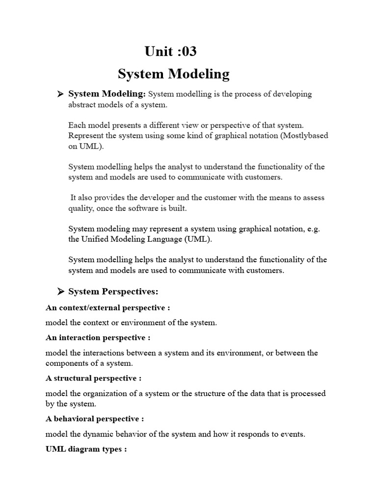 System Modeling Unit3 Notes Pdf Class Computer Programming Use Case 