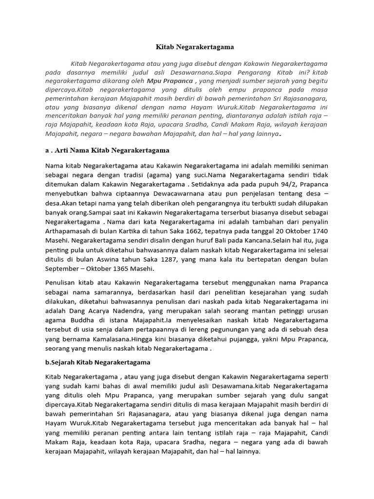 Kitab Negarakertagama | PDF | Klasik