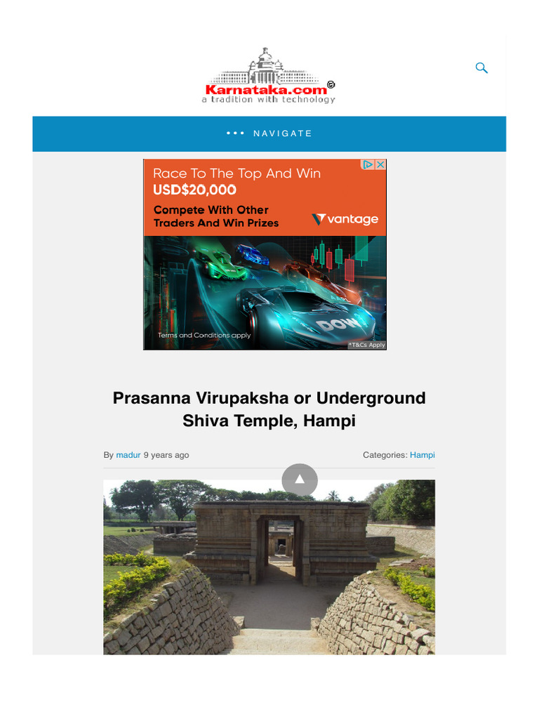 Prasanna Virupaksha Temple - Temples in Hampi - Hampi | PDF