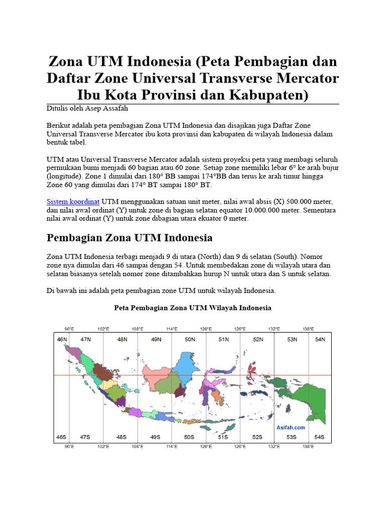 Pembagian Zona UTM di Indonesia | PDF