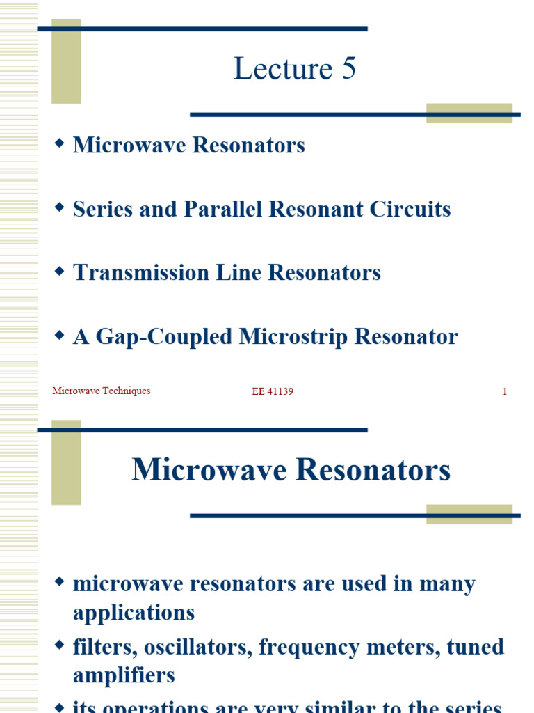 Lec 5 | PDF | Resonance | Electrical Engineering