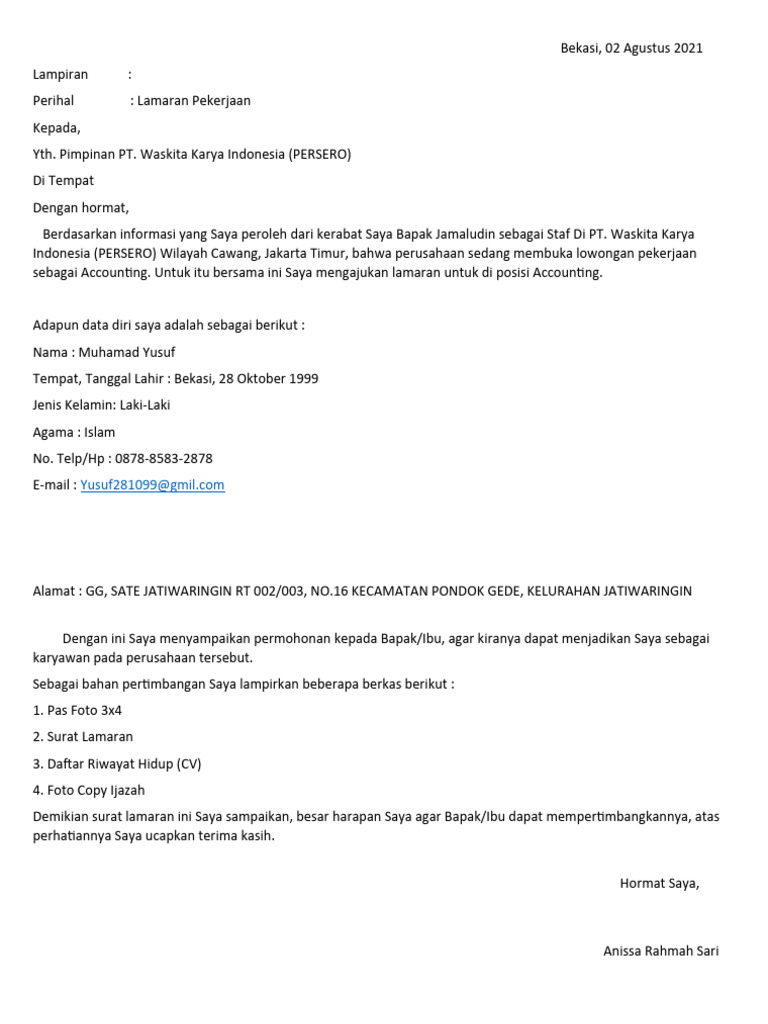 CV Yusuf | PDF | Karier & Perkembangan