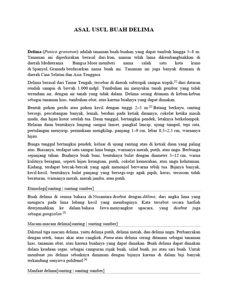 Asal Usul Buah Delima | PDF | Griya & Taman | Kesehatan Holistik