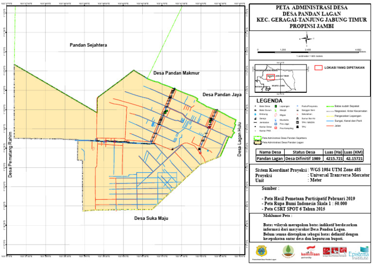 Peta Adminitrasi Desa Pandan Lagan A4 | PDF