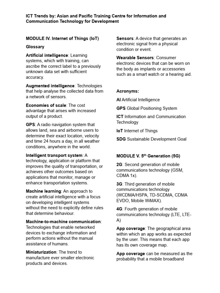 ICT Trends REVIEWER - G and App | PDF | 3 D Printing | Artificial ...