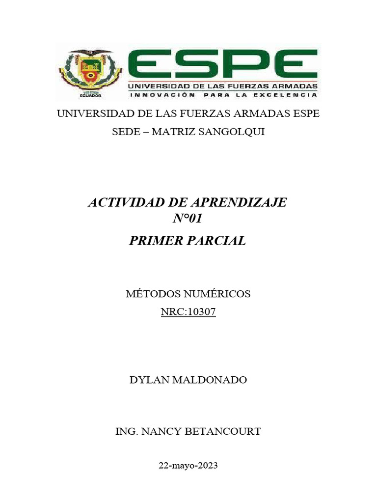 Deber 1 | PDF | Matriz (Matemáticas) | Teoría de la matriz