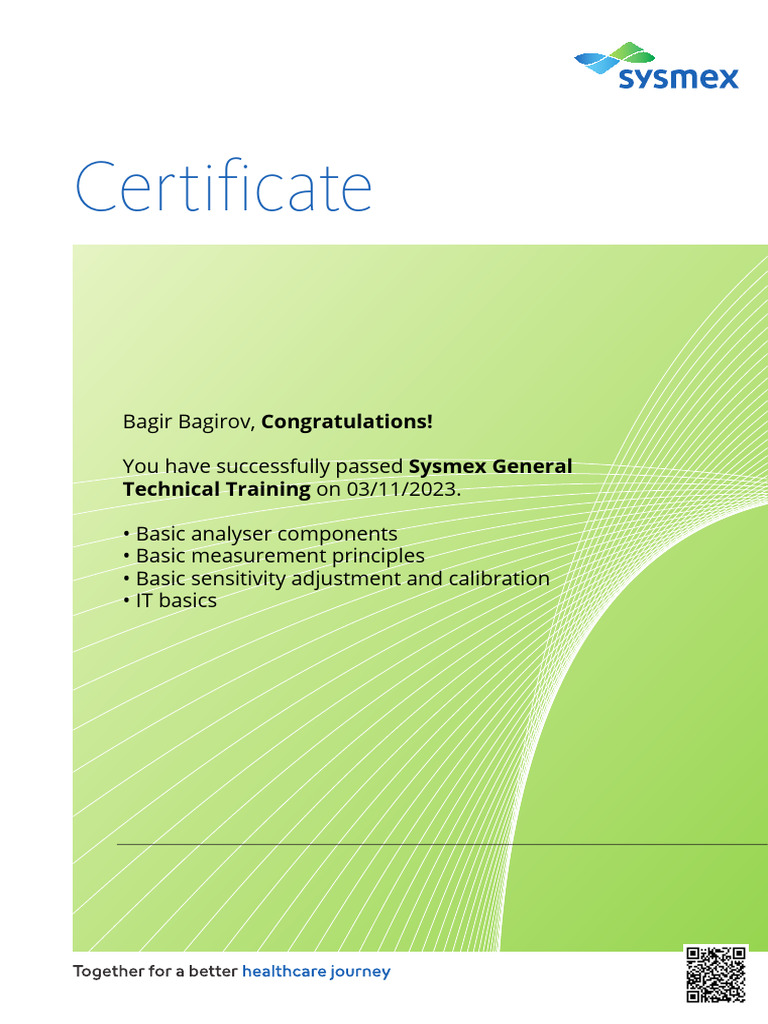 Sysmex General Technical Training | PDF