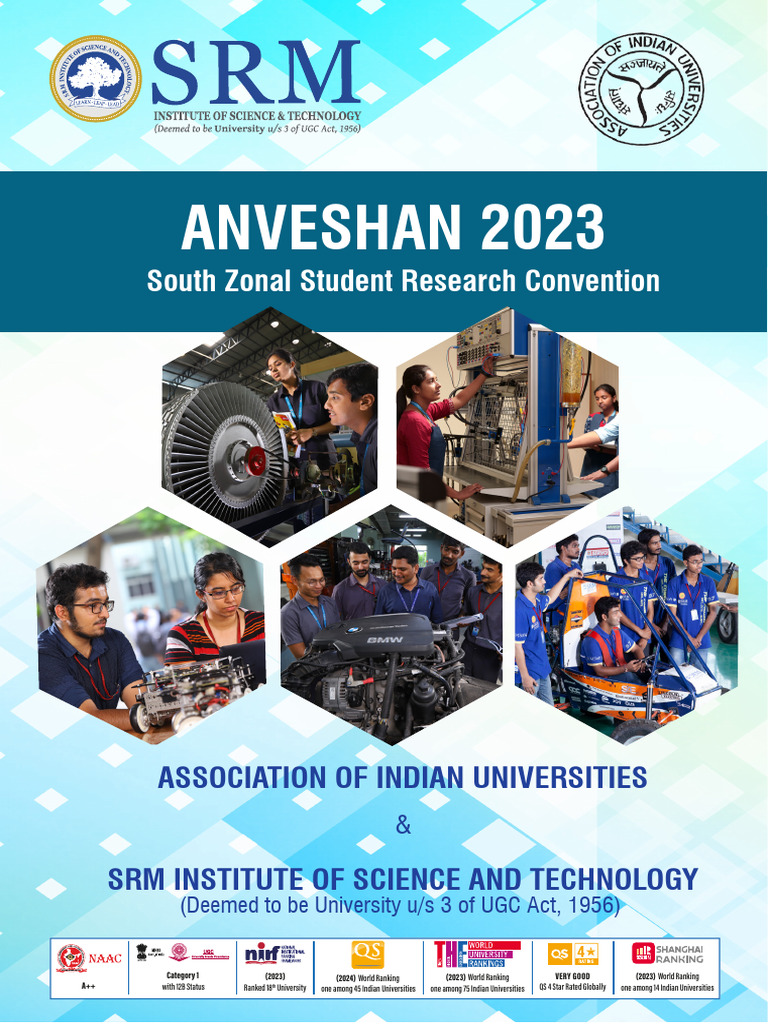 Anveshan 2023 SRMIST Brochure V3.0 | PDF | University | Science