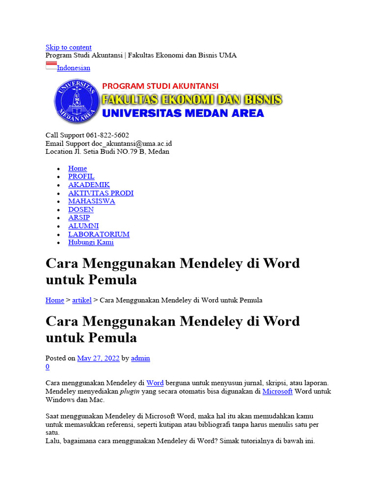 Panduan Mendeley untuk Sitasi Harvard | PDF