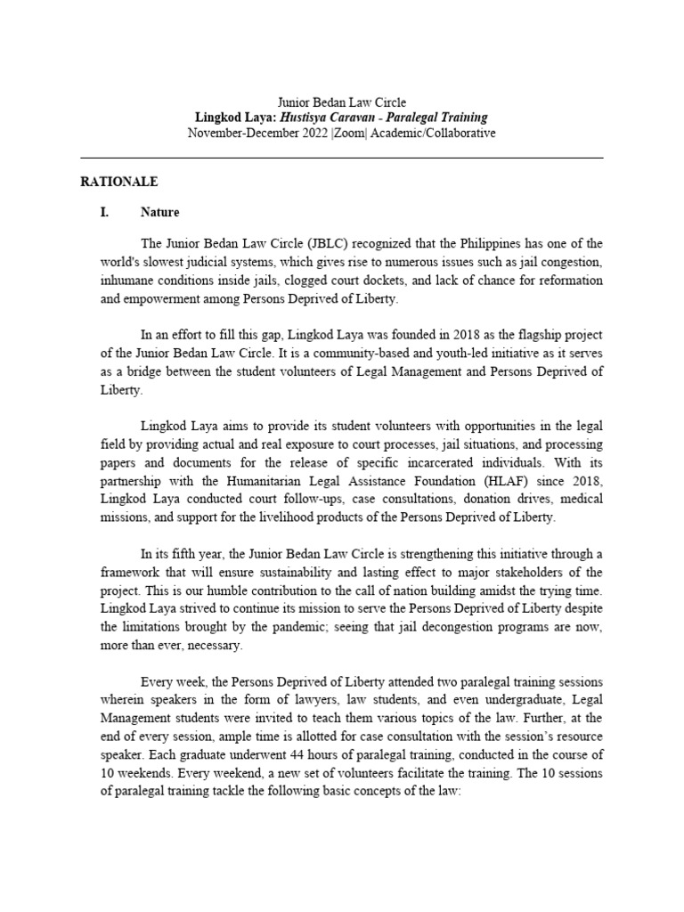 SABP Hustisya Caravan PLT | PDF | Justice | Crime & Violence