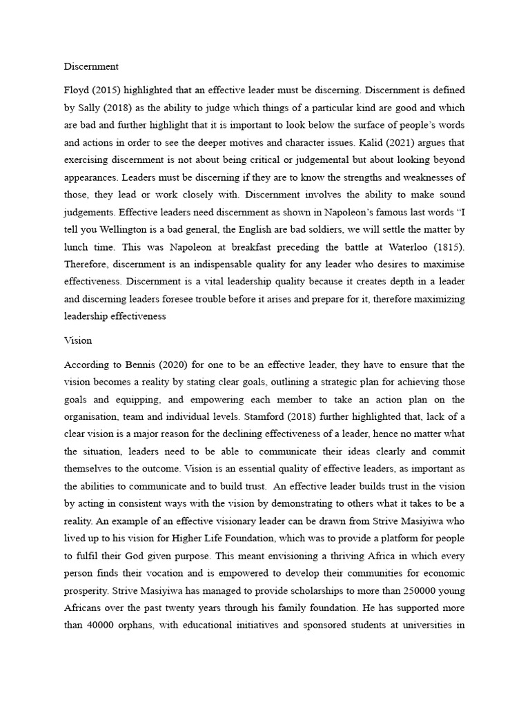 Vision & Discernment | PDF | Leadership | Behavioural Sciences