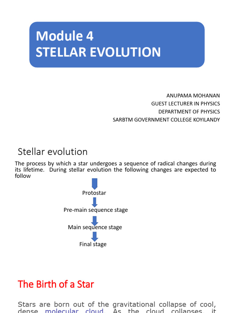 Mod - 4 - Stellar Evolution | PDF | Stars | Sun
