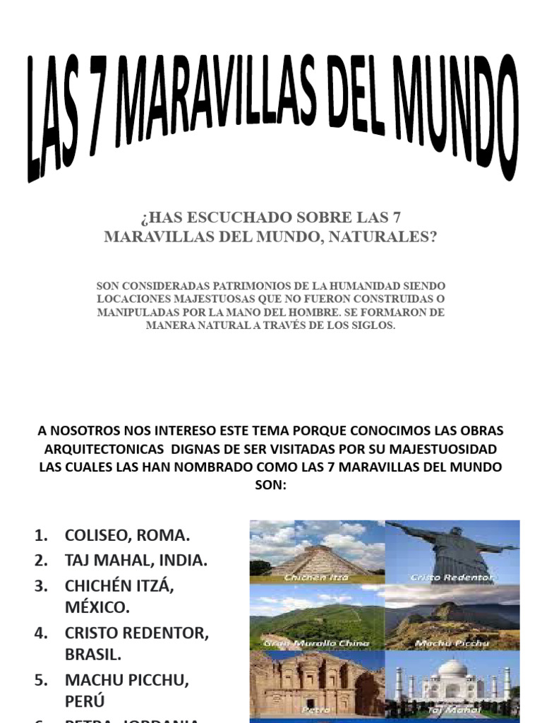 Las 7 Maravillas Del Mundo | PDF | Arte