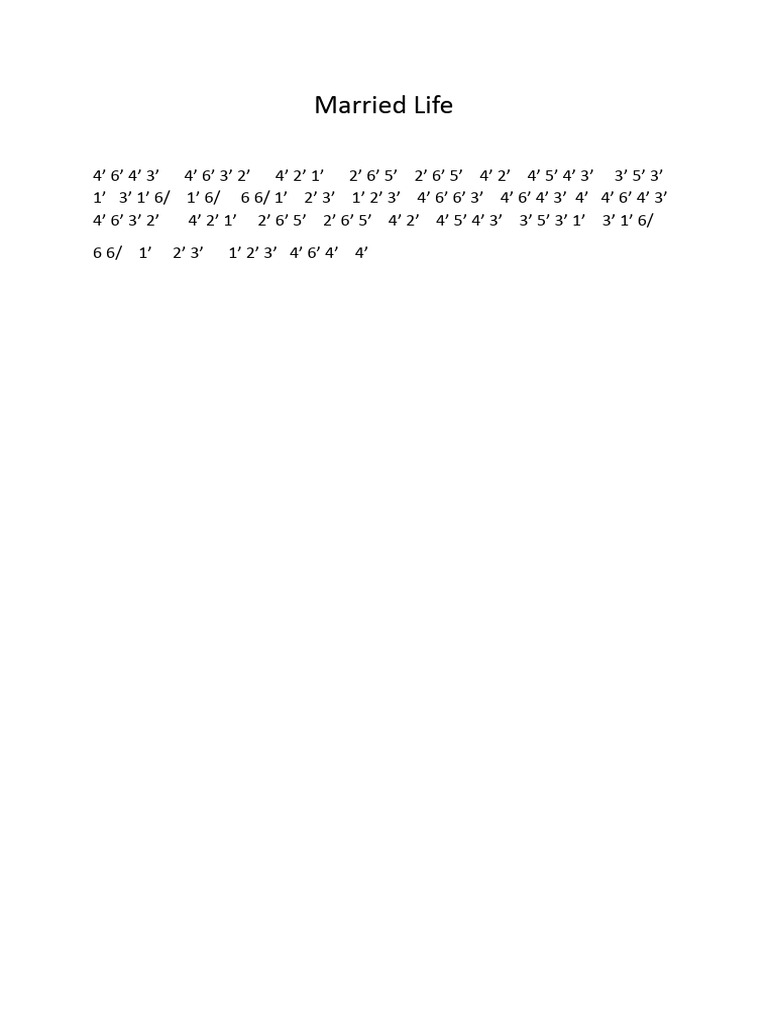 Married Life Angka Not Pianika | PDF