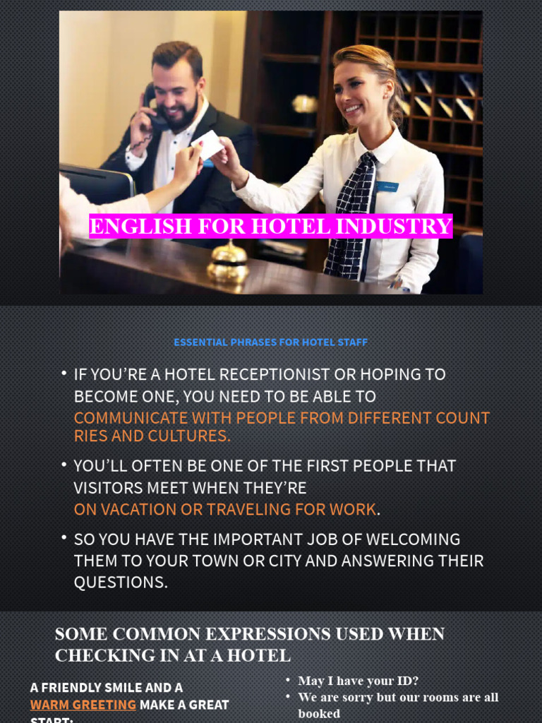 Essential Phrases for Hotel Receptionists | PDF