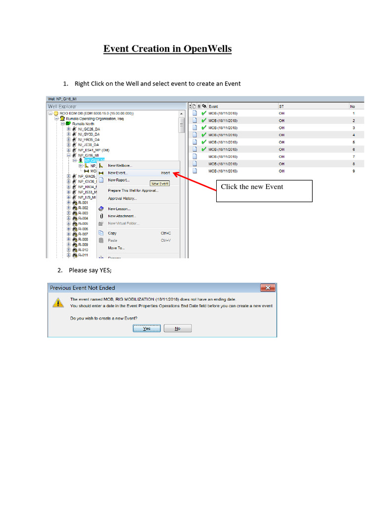 Event Creation Guideline - OpenWells | PDF