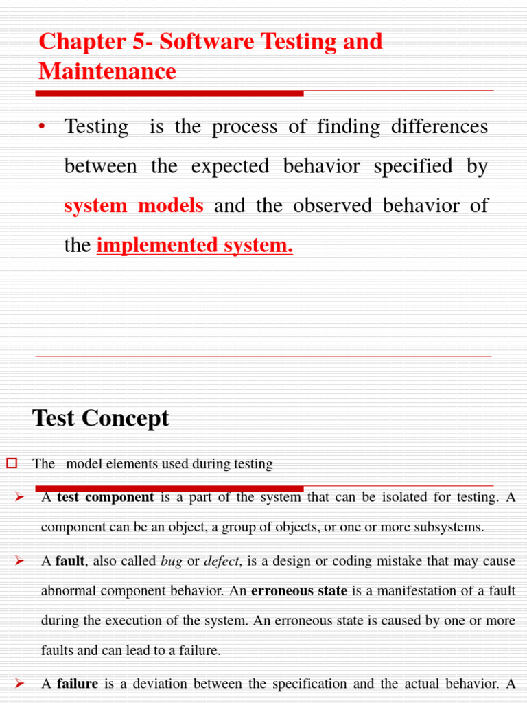 Chapter 7 - Software Testing and Maintenance | PDF | Software Testing ...