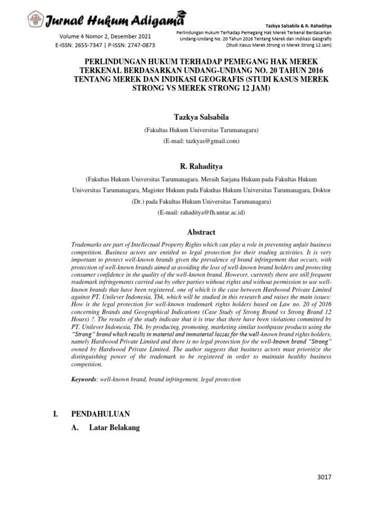 Jurnaladm, 3017 - 3040 Tazkya Salsabila | PDF | Trademark | Brand