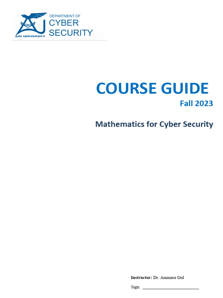 Course Guide: Mathematics For Cyber Security | PDF | Mathematics | Graph Theory