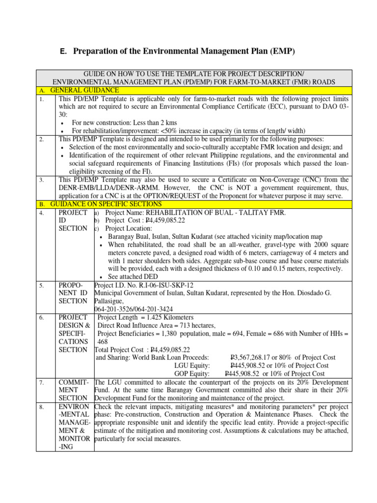 Environmental Management Plan Guide | PDF
