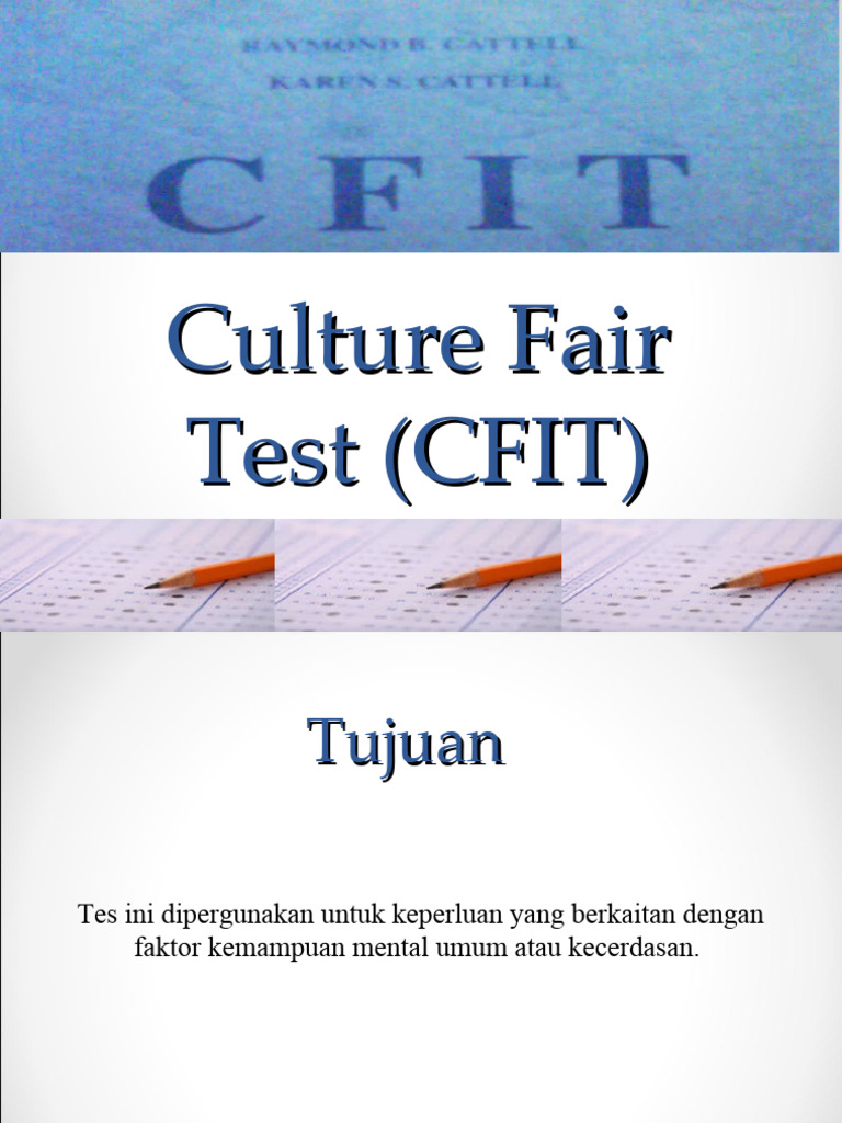 Culture Fair Test (CFIT) | PDF