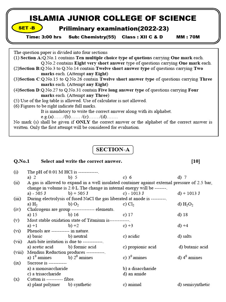 Eng Set B | PDF | Amine | Chemical Reactions
