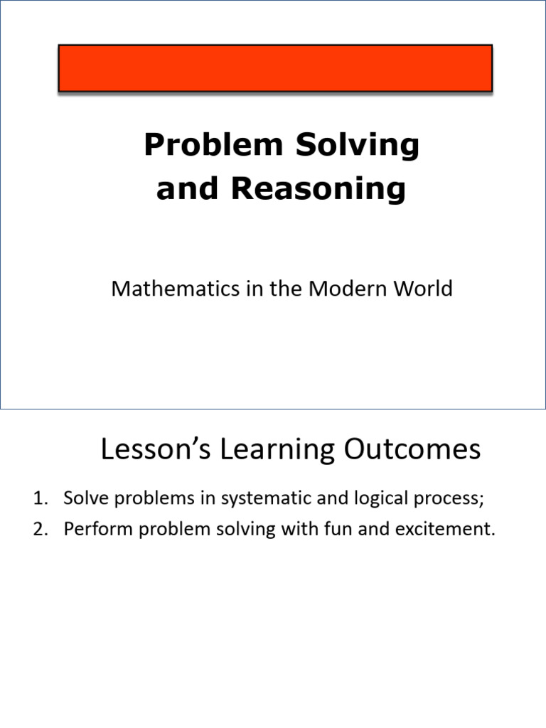 Problem Solving and Reasoning | PDF | Mathematics | Reason