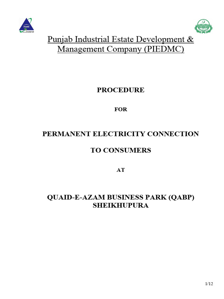 Electricity Connection Procedure QABP | PDF | Mains Electricity ...