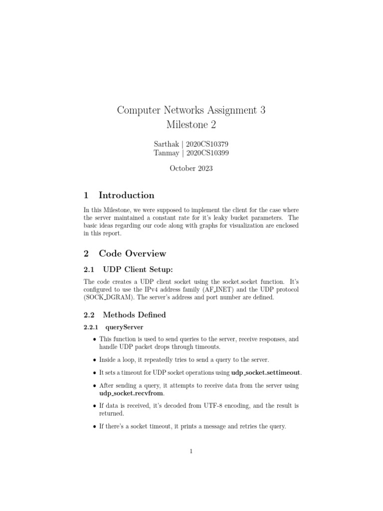 UDP Client Implementation for Leaky Bucket | PDF | Networking Standards ...