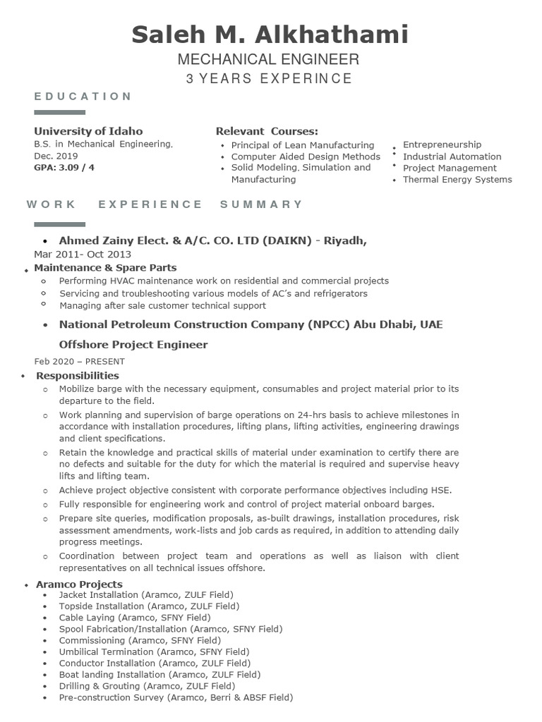 Saleh UPDATED-CV-2 | PDF | Engineering | Physical Sciences