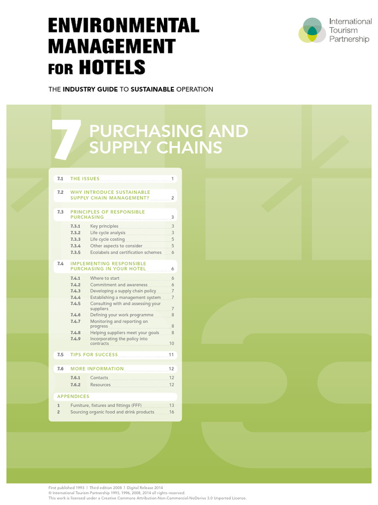 Environmental Management For Hotels 7 Purchasing | PDF | Supply Chain ...