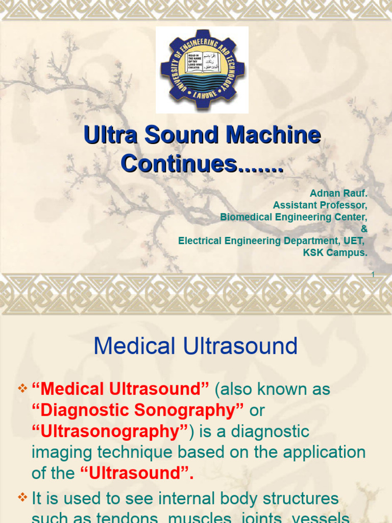 Lect 13 Ultrasound Machine Continues | PDF | Medical Ultrasound | Medical Imaging