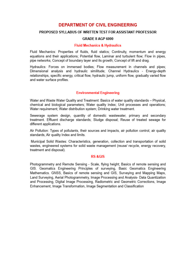 Civil Engineering Syllabus MANIT | PDF | Law | Science & Mathematics