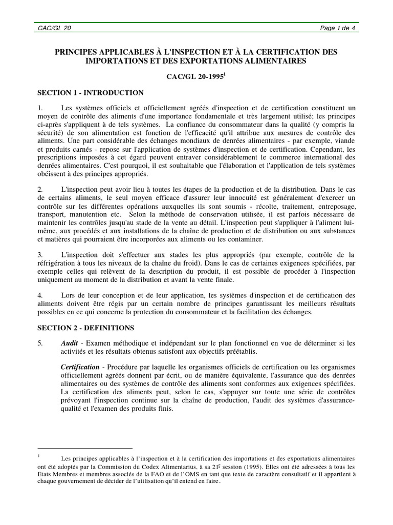 Codex Inspection | PDF | Nourritures | Risque