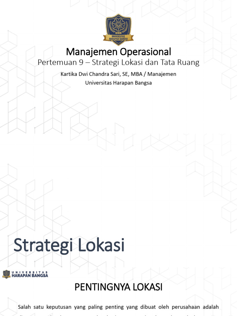 Pertemuan 9 - Strategi Lokasi Dan Tata Ruang | PDF | Komputer