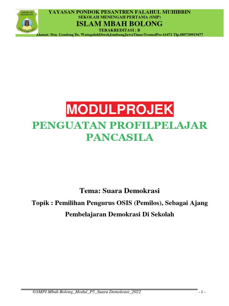 Modul Projek p5 Demokrasi | PDF