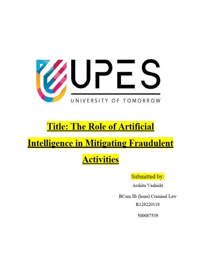 Title The Role of Artificial Intelligence in Mitigating Frau | PDF | Artificial Intelligence ...