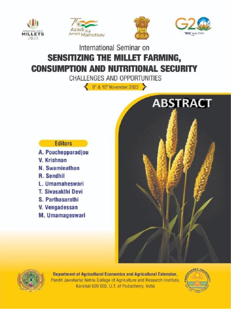 2023 - Millets Abstracts Book | PDF | Agriculture | Cereals