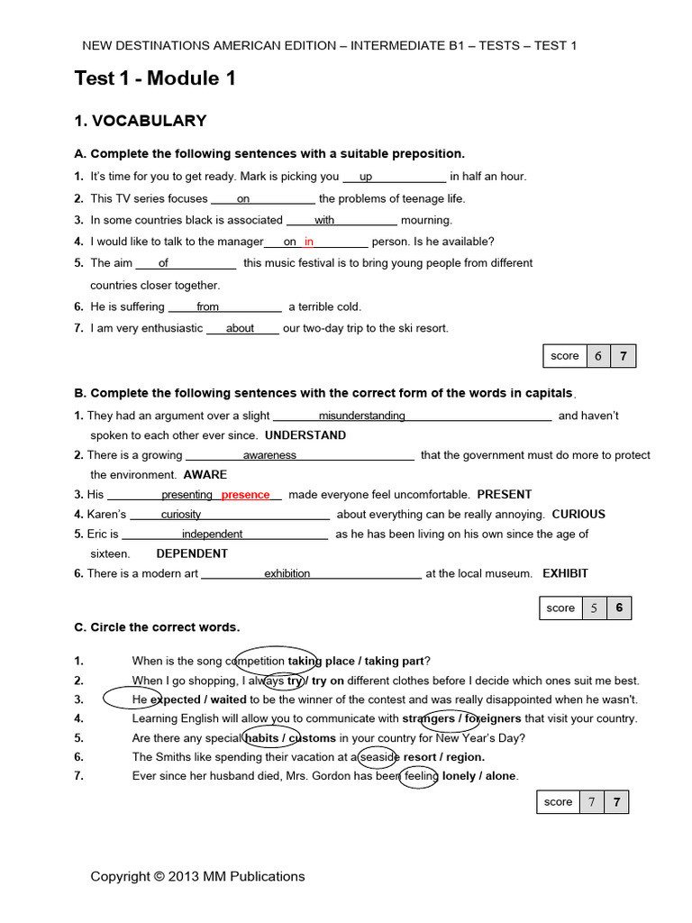 Ms Trang - Module Test 1 | PDF | Coffee | Drink