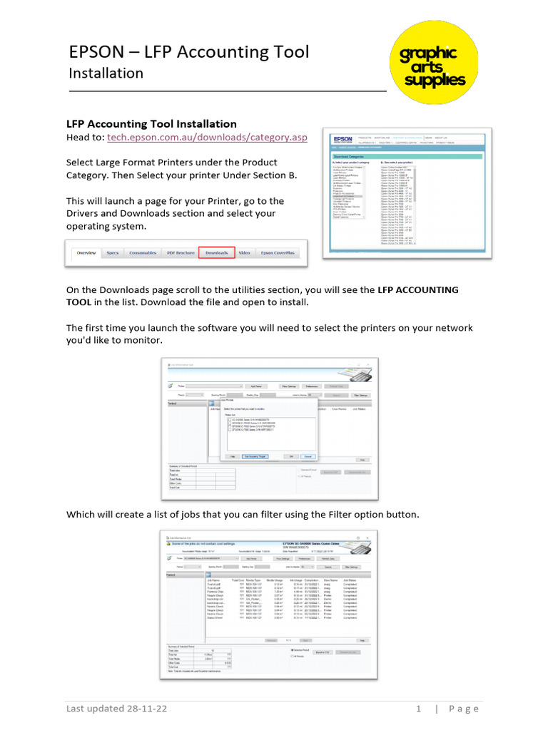 EPSON LFP Tool Installation Guide | PDF | Computers