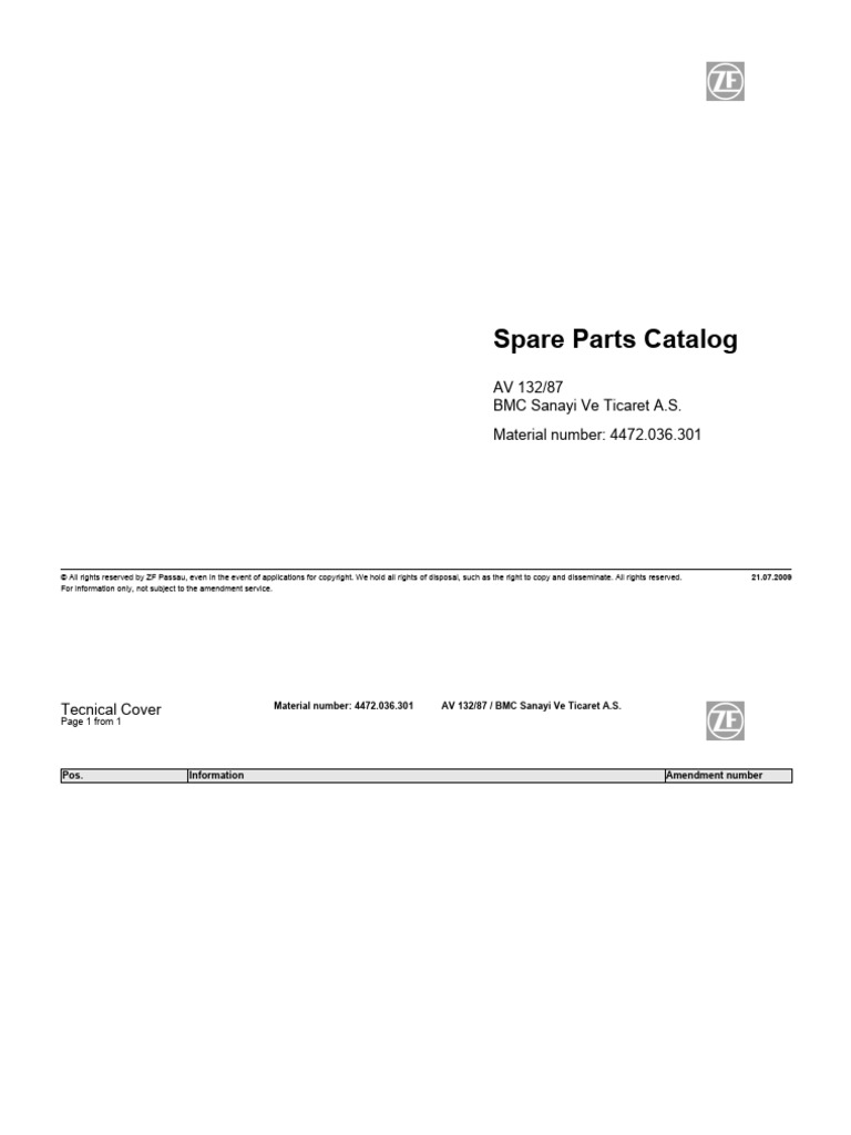 ZF Av132 BMC 250slf | PDF | Axle | Equipment