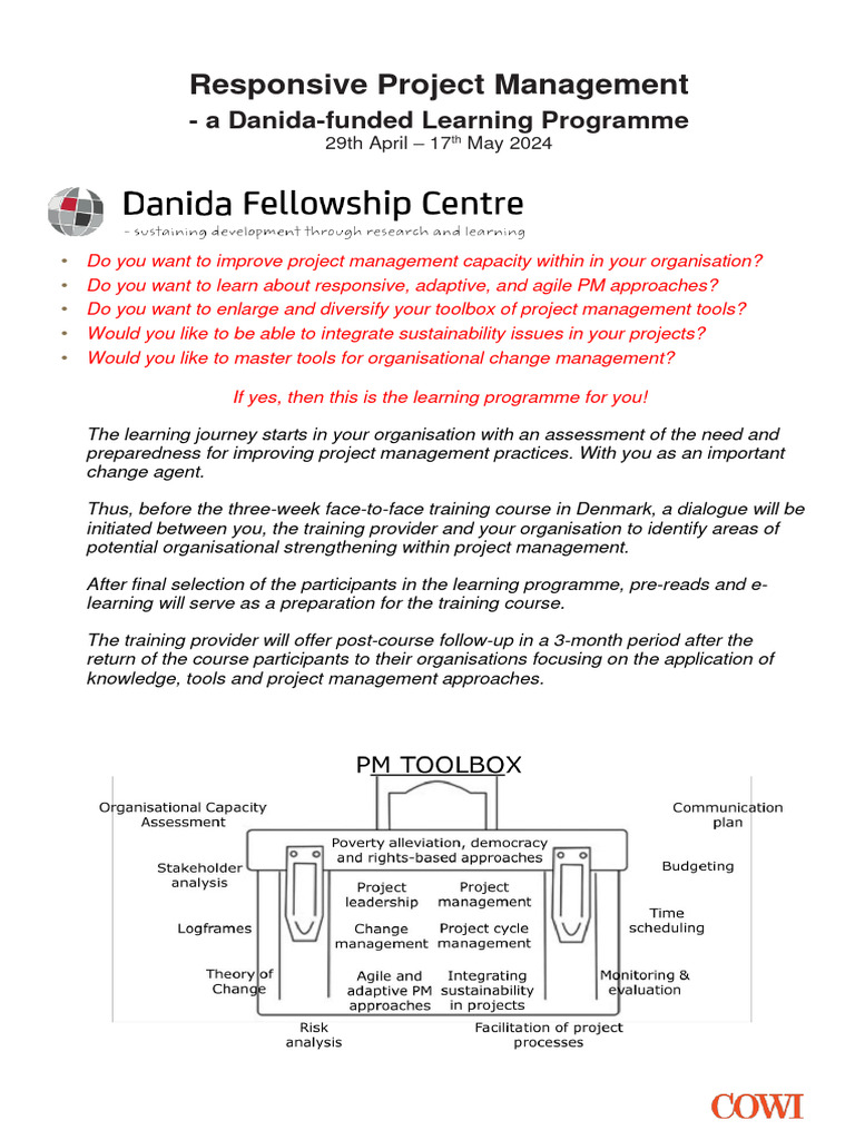 Brochure For Responsive Project Management April 2024 SSC | PDF ...