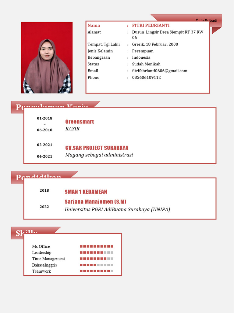 CV Fitri | PDF
