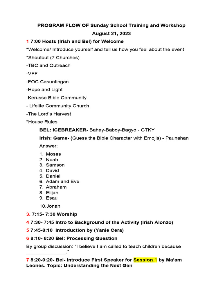 Host Outline Script | PDF