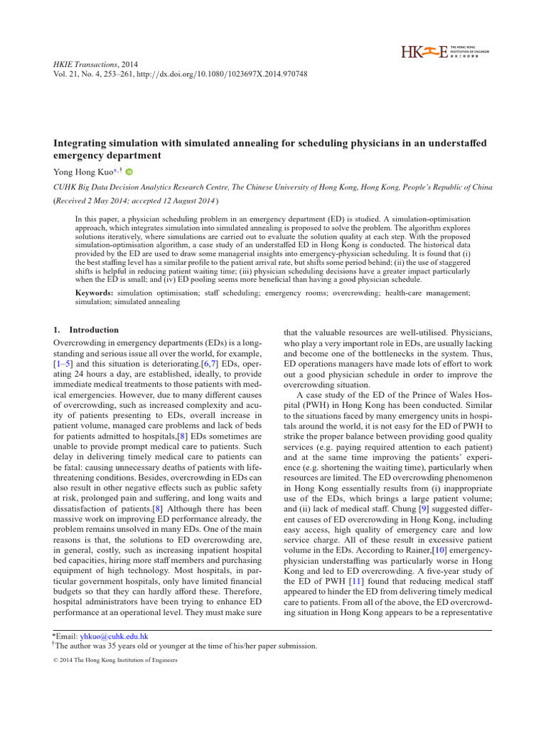 Integrating Simulation With Simulated Annealing For Scheduling ... Integrating Simulation With Simulated Annealing For Scheduling ...