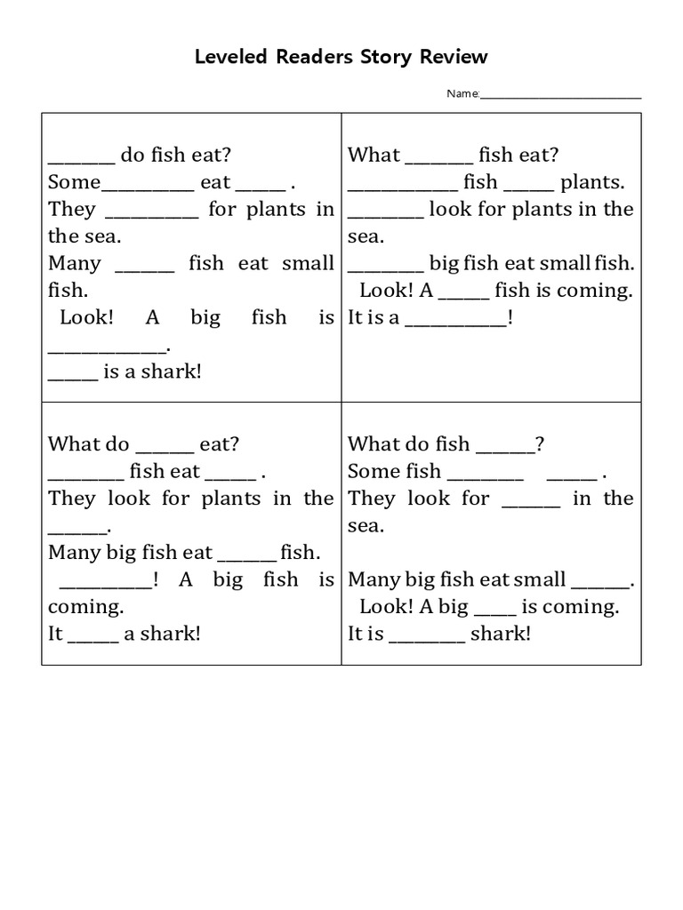 Leveled Readers Story Review | PDF