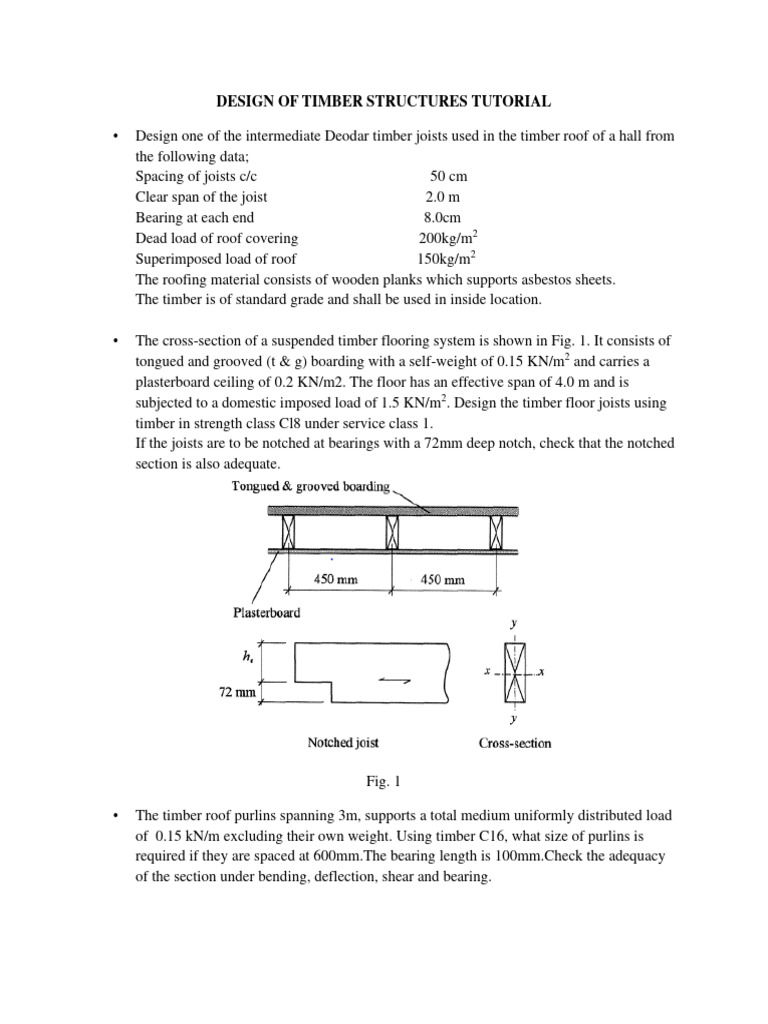 Design of Timber Structures-Assignment 1-2016 | PDF