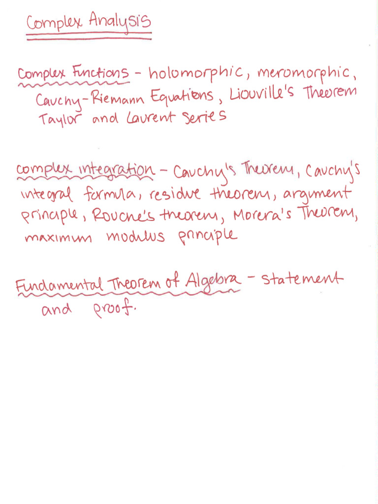 Complex Analysis Handwritten Notes | PDF