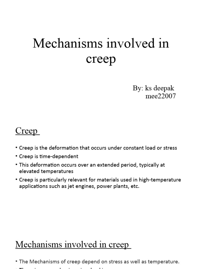 Creep Mechanisms in Materials | PDF | Creep (Deformation) | Dislocation