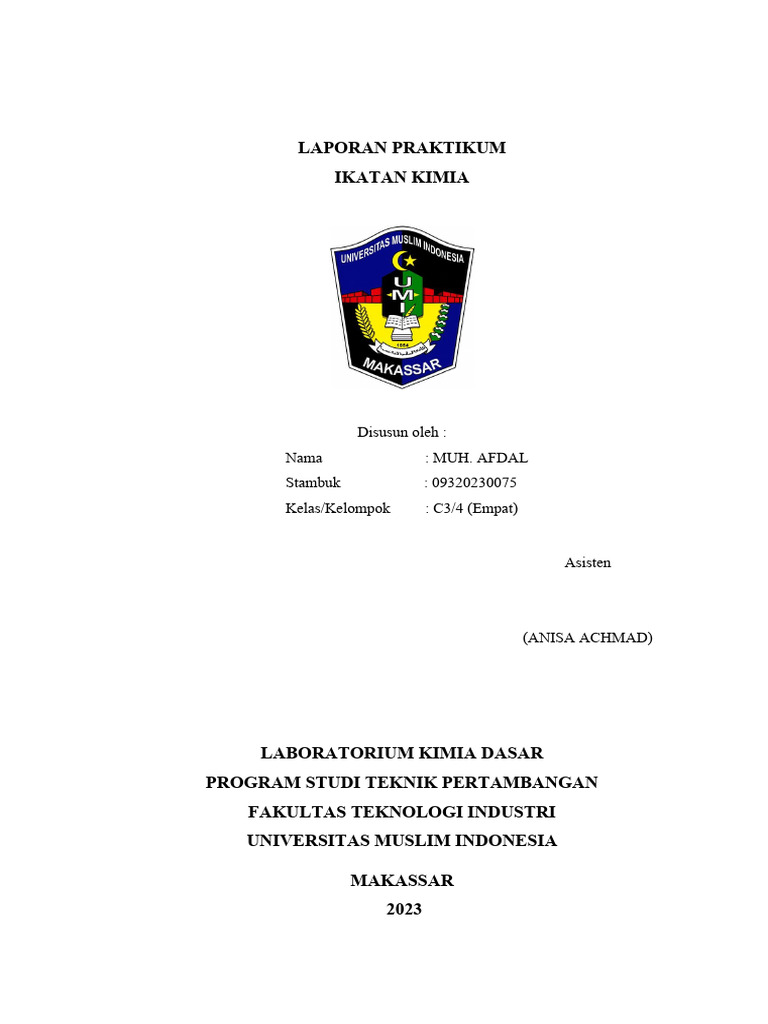 Laporan - Praktikum - Ikatan - Kimia - Muh. Afdal | PDF